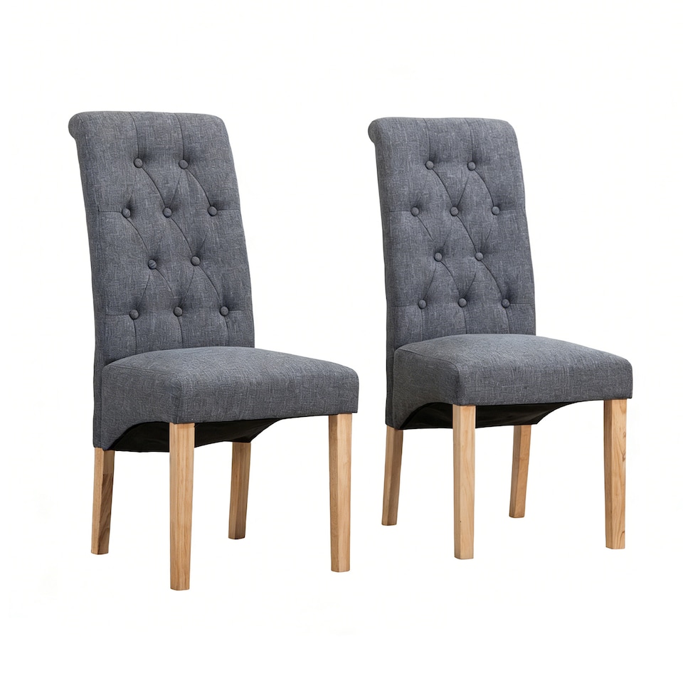 MCC Direct Deluxe High Back Fabric Dining Chairs Grey - Tesco Groceries