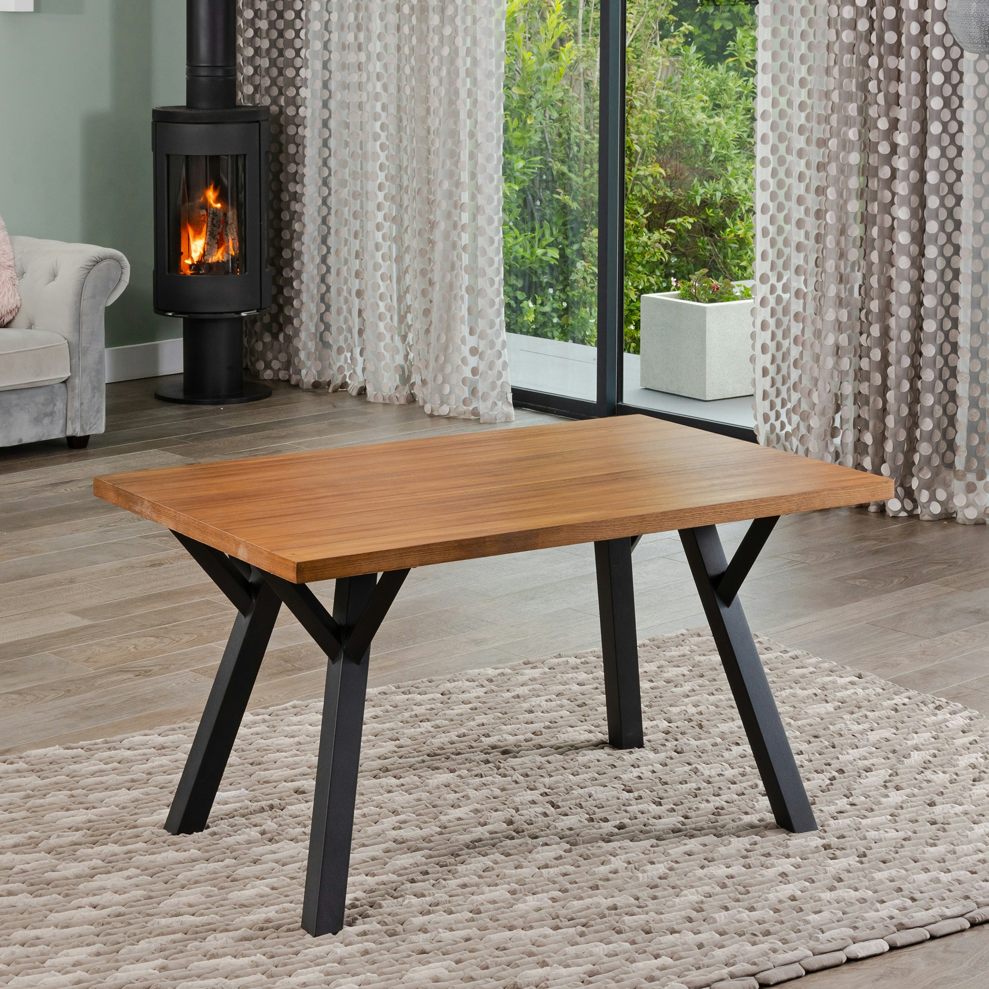 Verona 140cm Wooden Veneer Dining Table - Tesco Groceries
