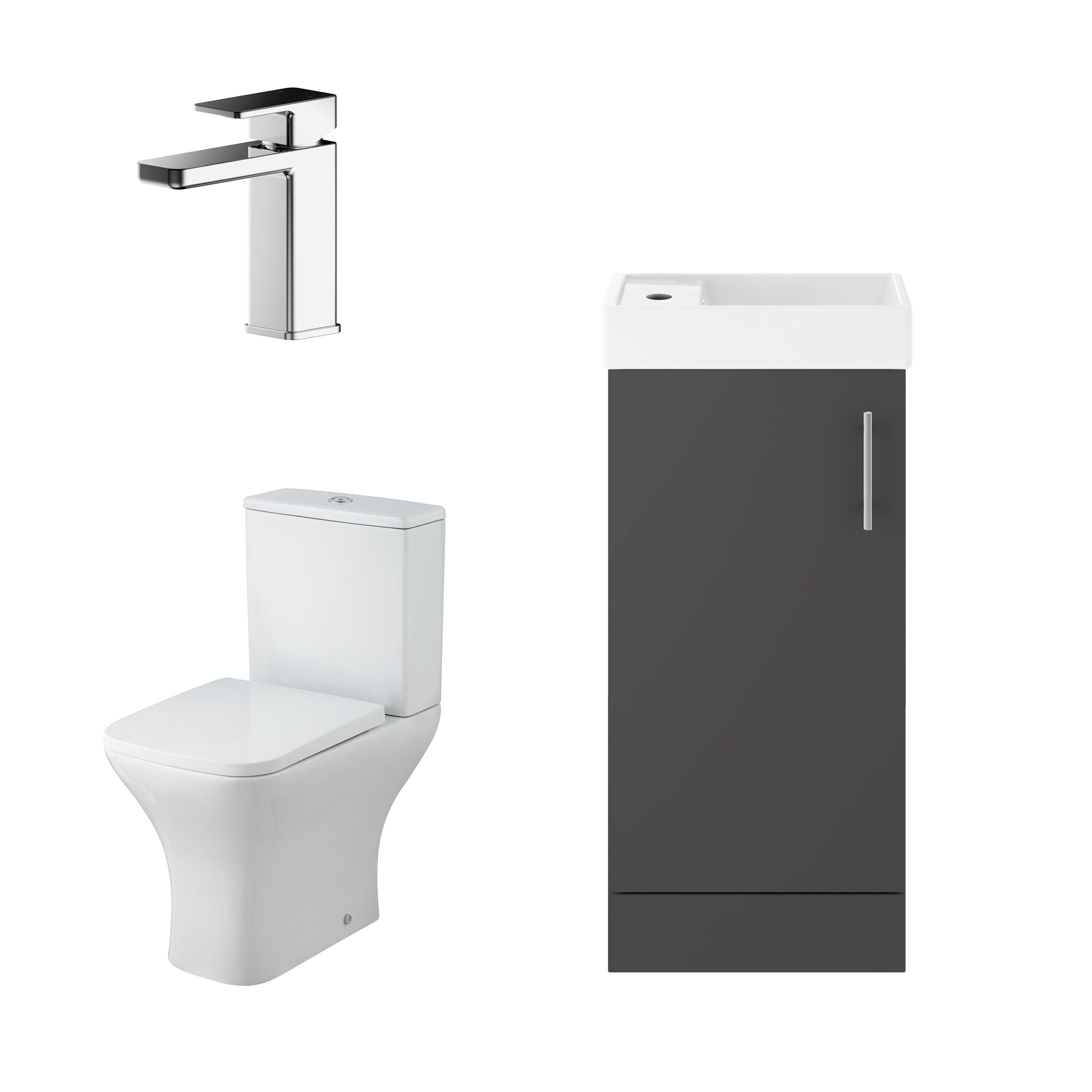 Balterley Cloakroom Suite - Floor Standing Vanity Basin Unit, Tap, and ...