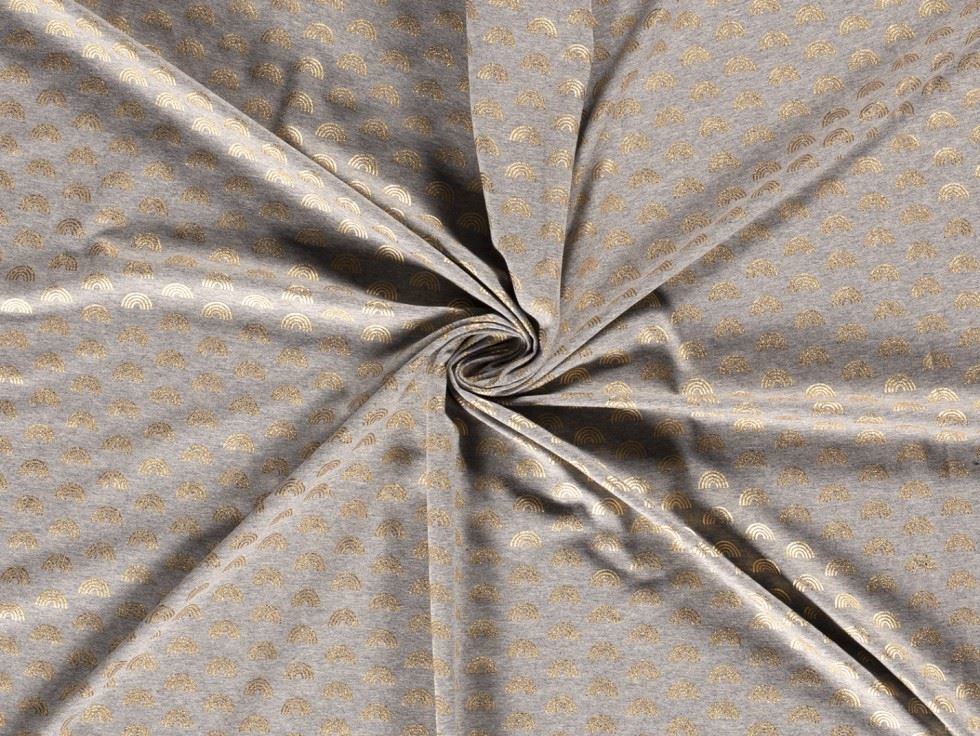 Grey Metallic Cotton Jersey Stretch Knit Fabric for Dressmaking, 155cm ...