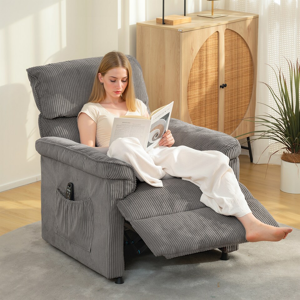 HOMCOM Power Massage Recliner Armchair with Vibration, Heat, Whisper ...