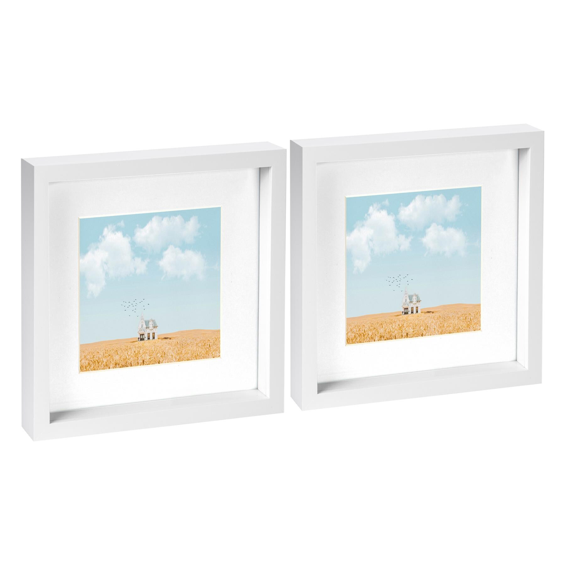 Nicola Spring 10 x 10" Photo Frames - White Mount 3D Photo Frame ...