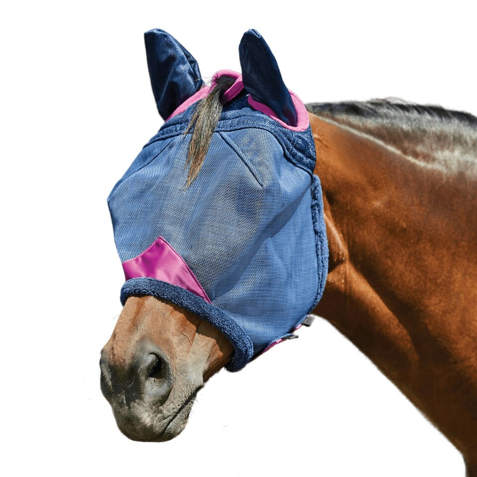 Weatherbeeta Comfitec Deluxe Mesh Durable Horse Fly Mask - Navy/Purple ...