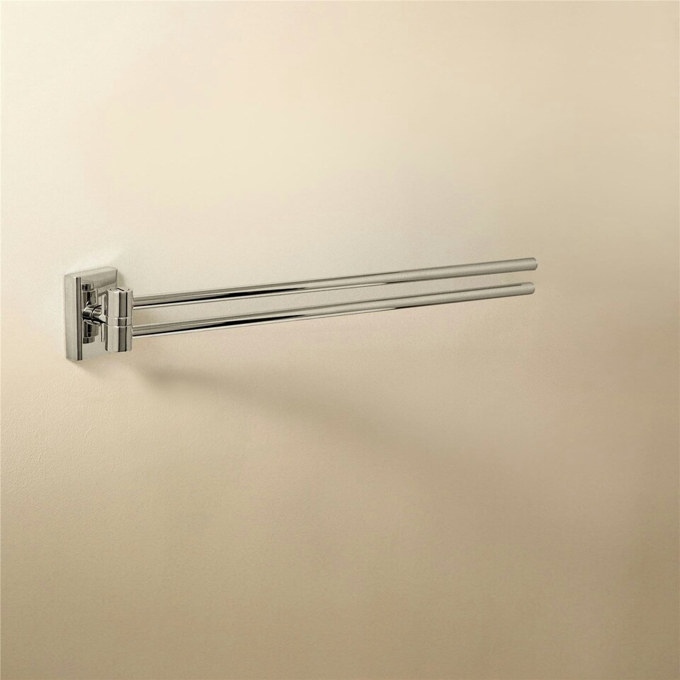Cosmic Swivel Double Towel Rail Rectangular with Chrome Finish for ...