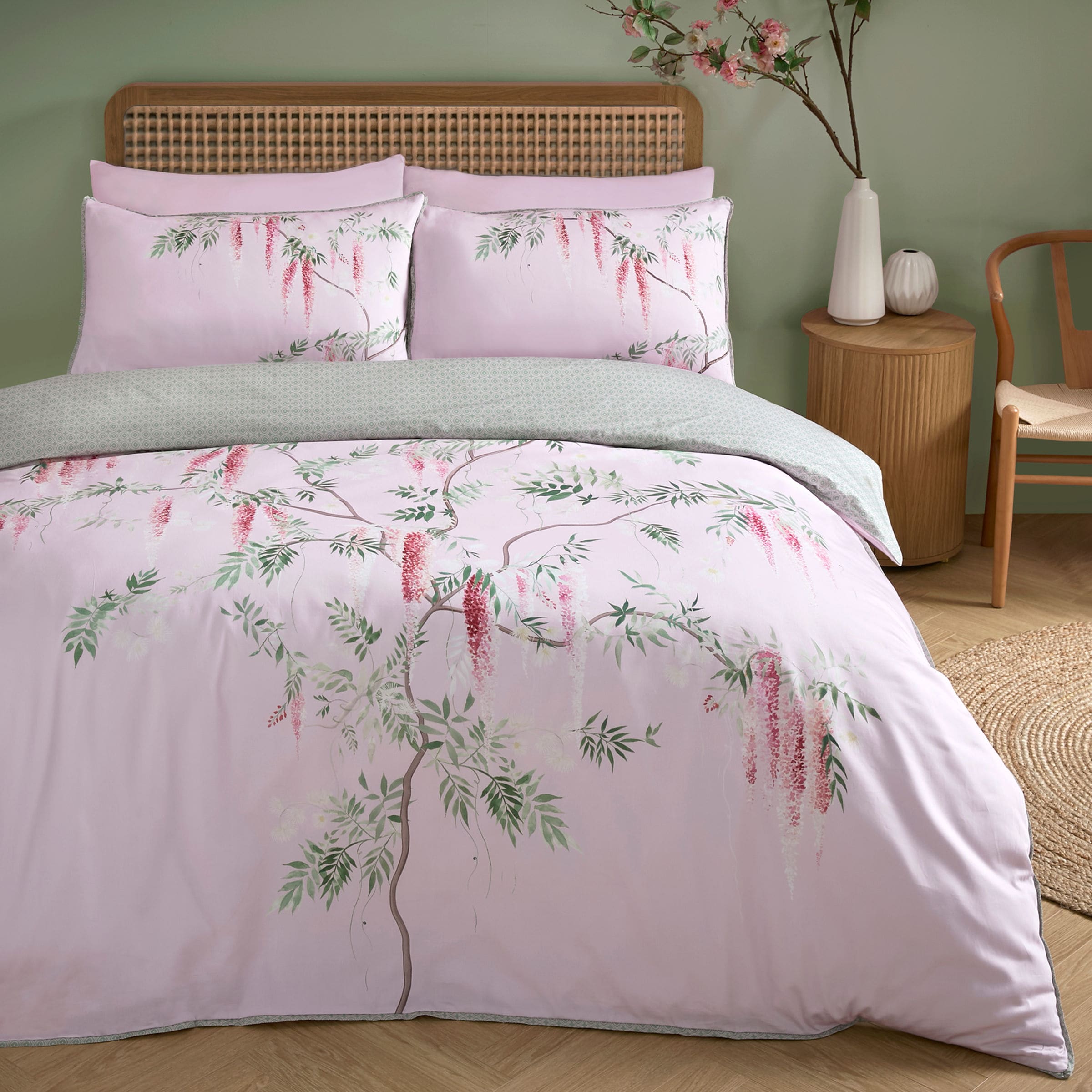 Soiree Enya Duvet Cover Set Pink - Tesco Groceries