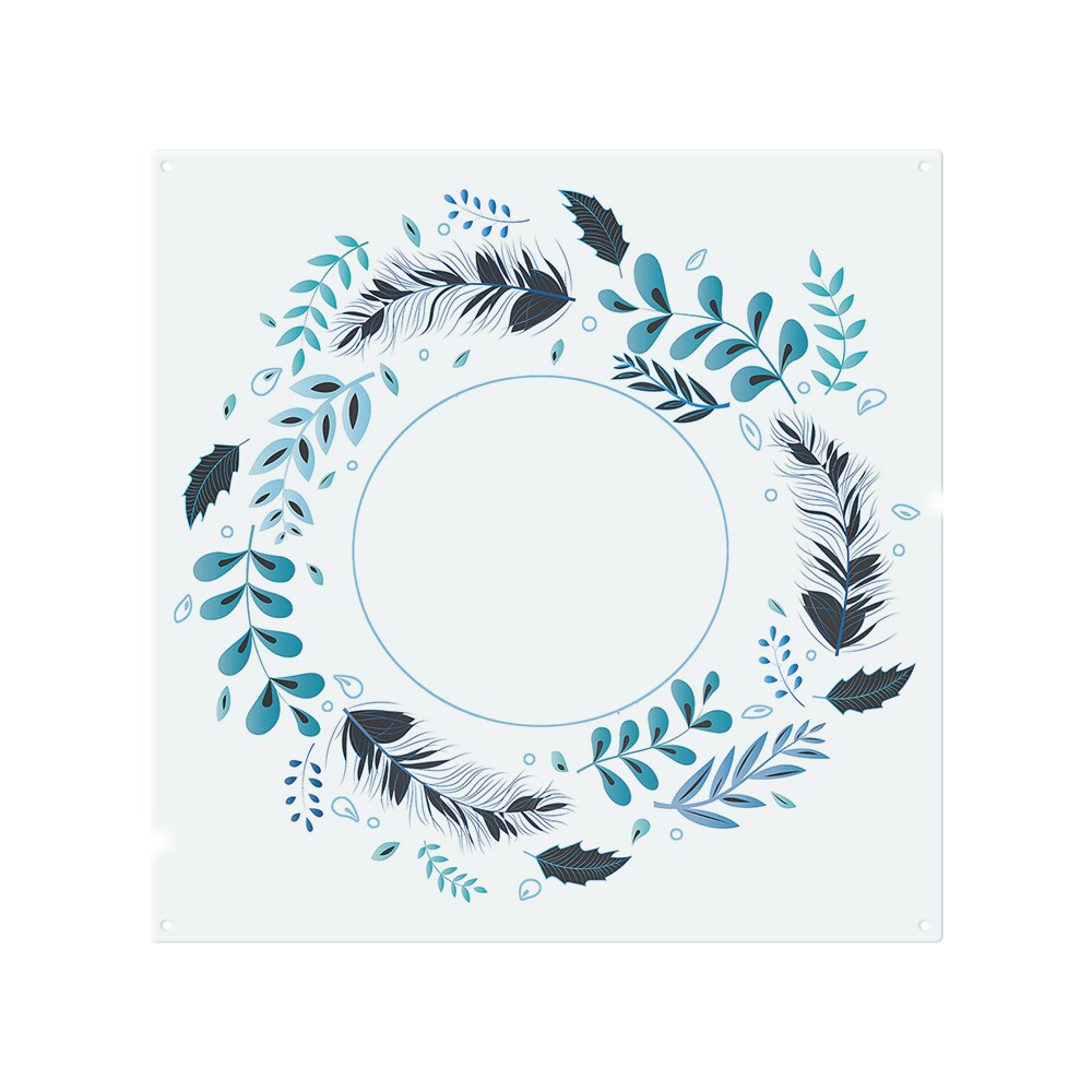 Blue Leaves Frame Splash Back | White - Tesco Groceries