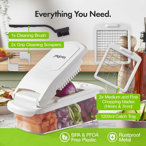 VonShef 4-in-1 Vegetable Chopper, Food Chopper Box with Chop & Slice ...