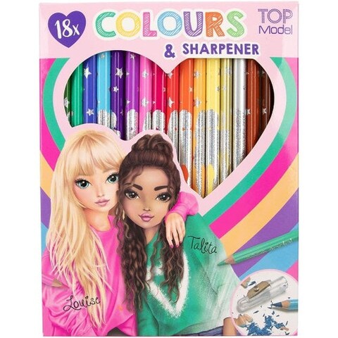 Topmodel Colouring Pencils Set of 18 with Sharpener - Tesco Groceries