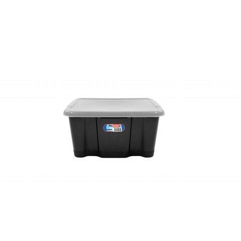 Premier Storage Box And Lid - Black/Clear - 24L - Tesco Groceries