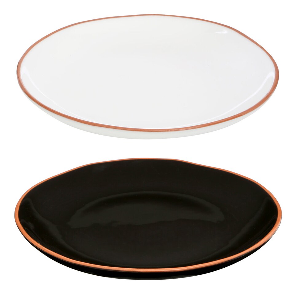 Calisto Black Glazed Terracotta Dinner Plate - Tesco Groceries