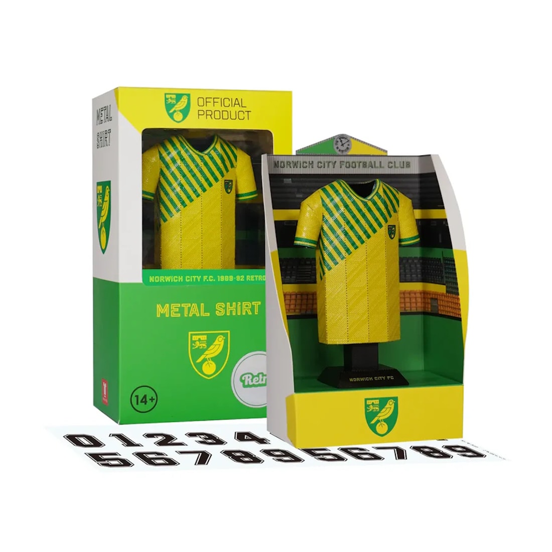 RadStuff Metal Alloy Football Shirt - Retro Norwich City Home Kit 1989 ...