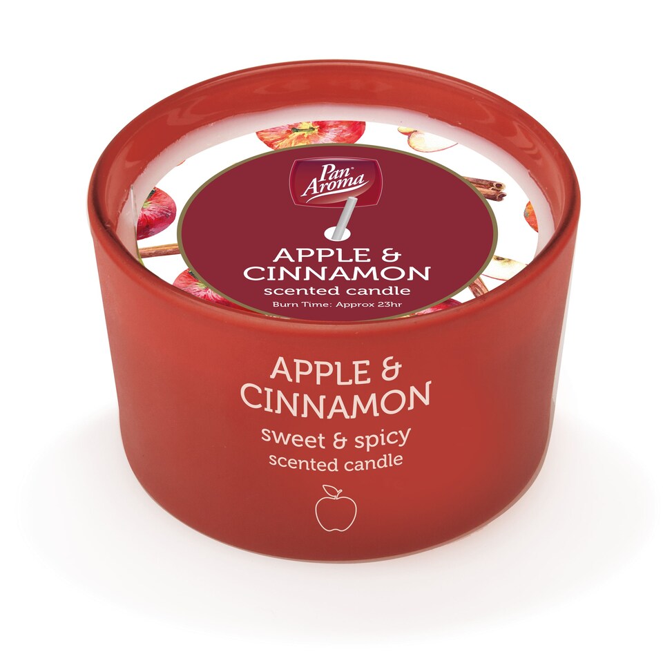 Pack of 3 Pan Aroma Apple & Cinnamon Coloured Jar Candle 85g - Tesco ...
