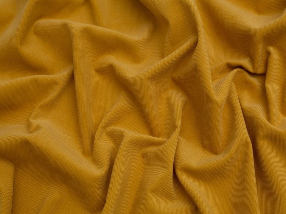Minerva Core Range Yellow 21 Wale Cotton Babycord Fabric for ...