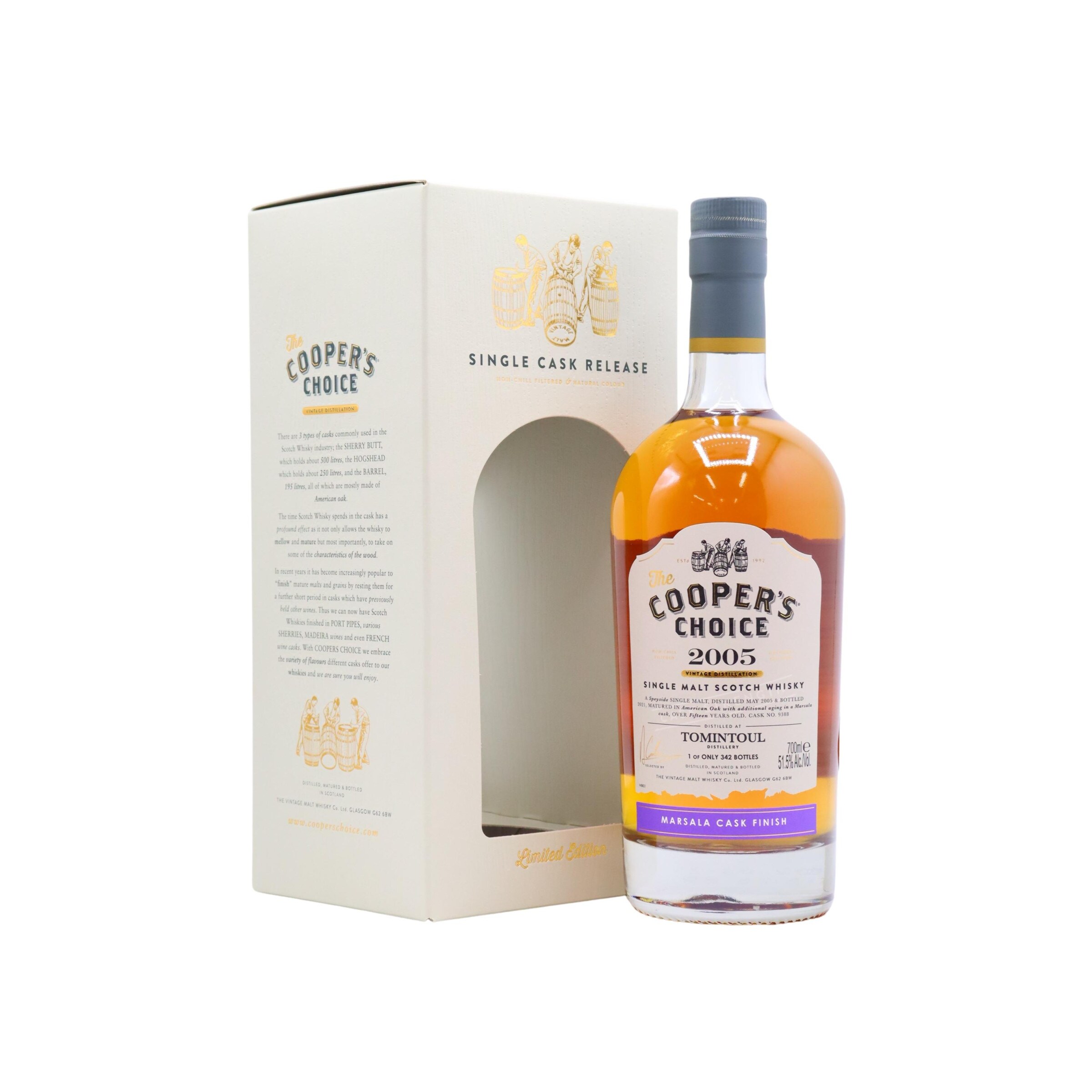 Tomintoul - Cooper's Choice - Single Marsala Cask No. 9388 2005 15 year ...
