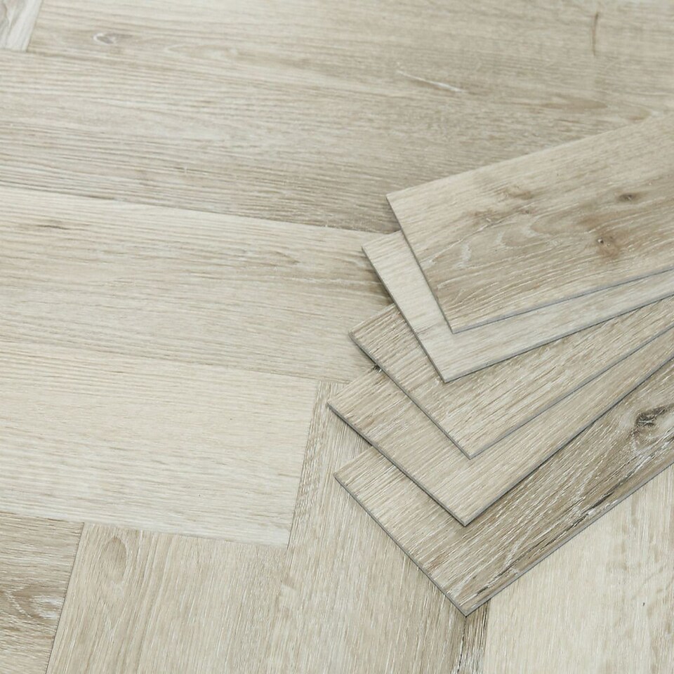 Click LVT Flooring SPC 6.0mm NodSl Washed Oak Herringbone Wood Effect ...