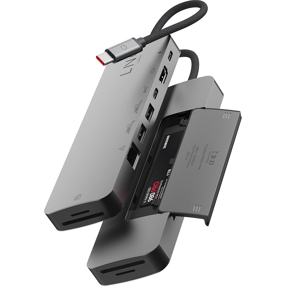 LINQ 9in1 SSD PRO USB-C Multiport Hub Space Grey - Tesco Groceries
