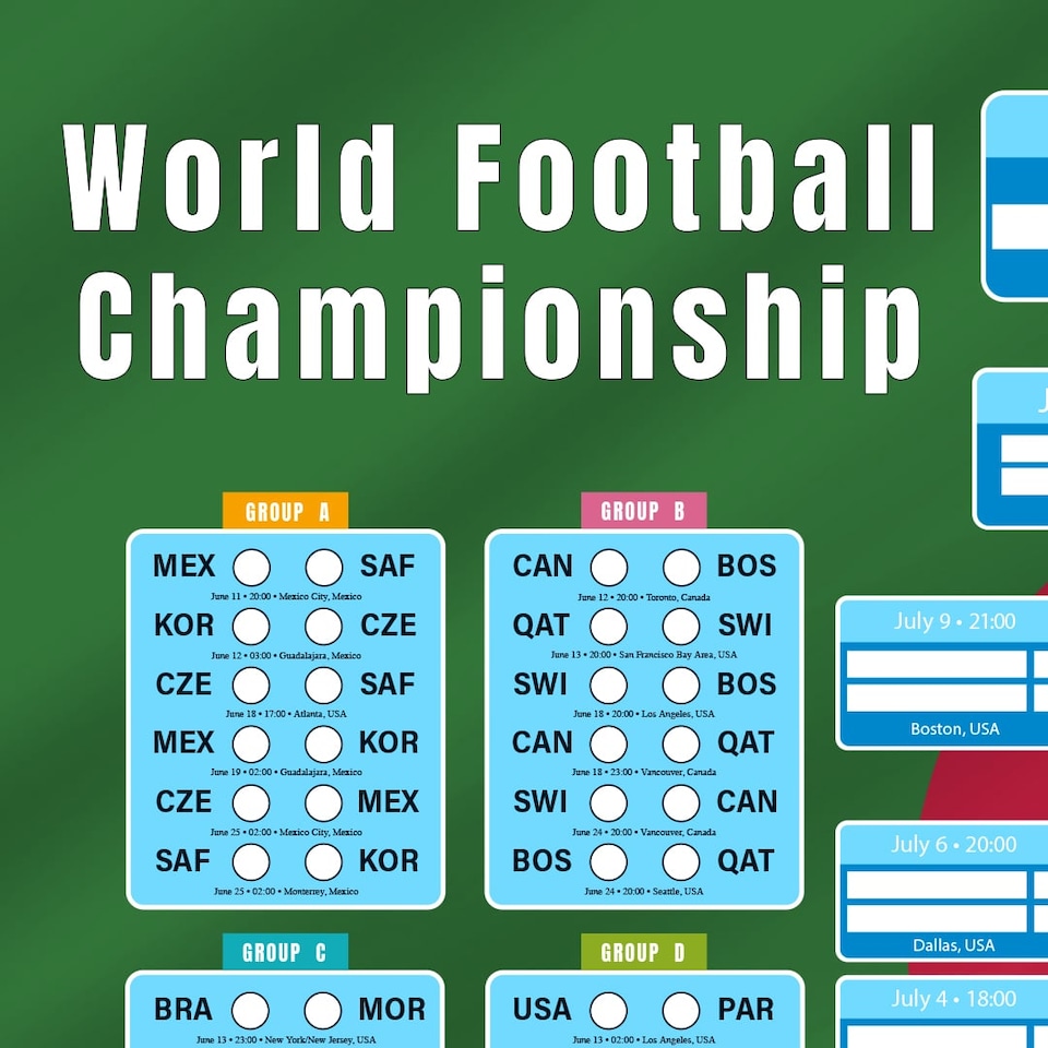 Algeria Flag World Football Championship Cup 2026 A2 Fixture Wall Chart ...