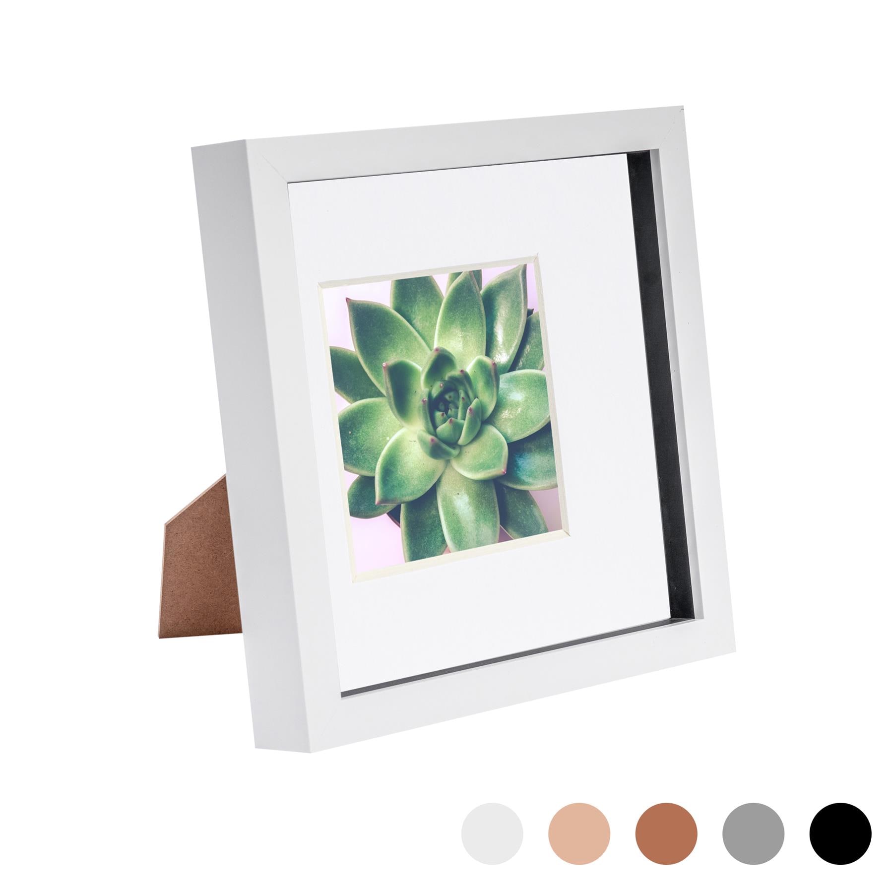 Nicola Spring 8 x 8" Photo Frame - White/White Mount - 3D Photo Frame ...