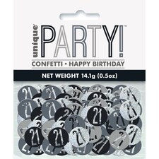 Birthday Black Glitz Number 21 Confetti 5oz - Tesco Groceries