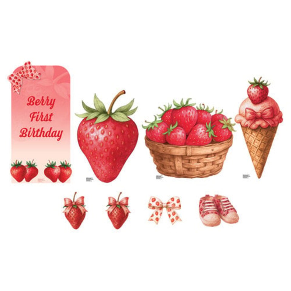 Berry Birthday Ice Cream Multi-Functional Star Mini Cardboard Cutouts ...
