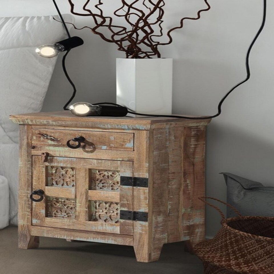 Arrival Bedside Table Right (ARA-208-R) - Mango Wood - L33 x W51 x H71 ...