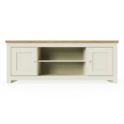 Lisbon TV Unit 2 Doors & 1 Shelf Cream & Oak - Tesco Groceries