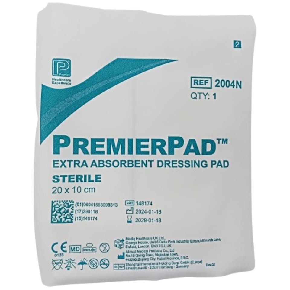2004N Premier Sterile Dressing Pad 20cm x 10cm - Pack of 25 - Tesco ...