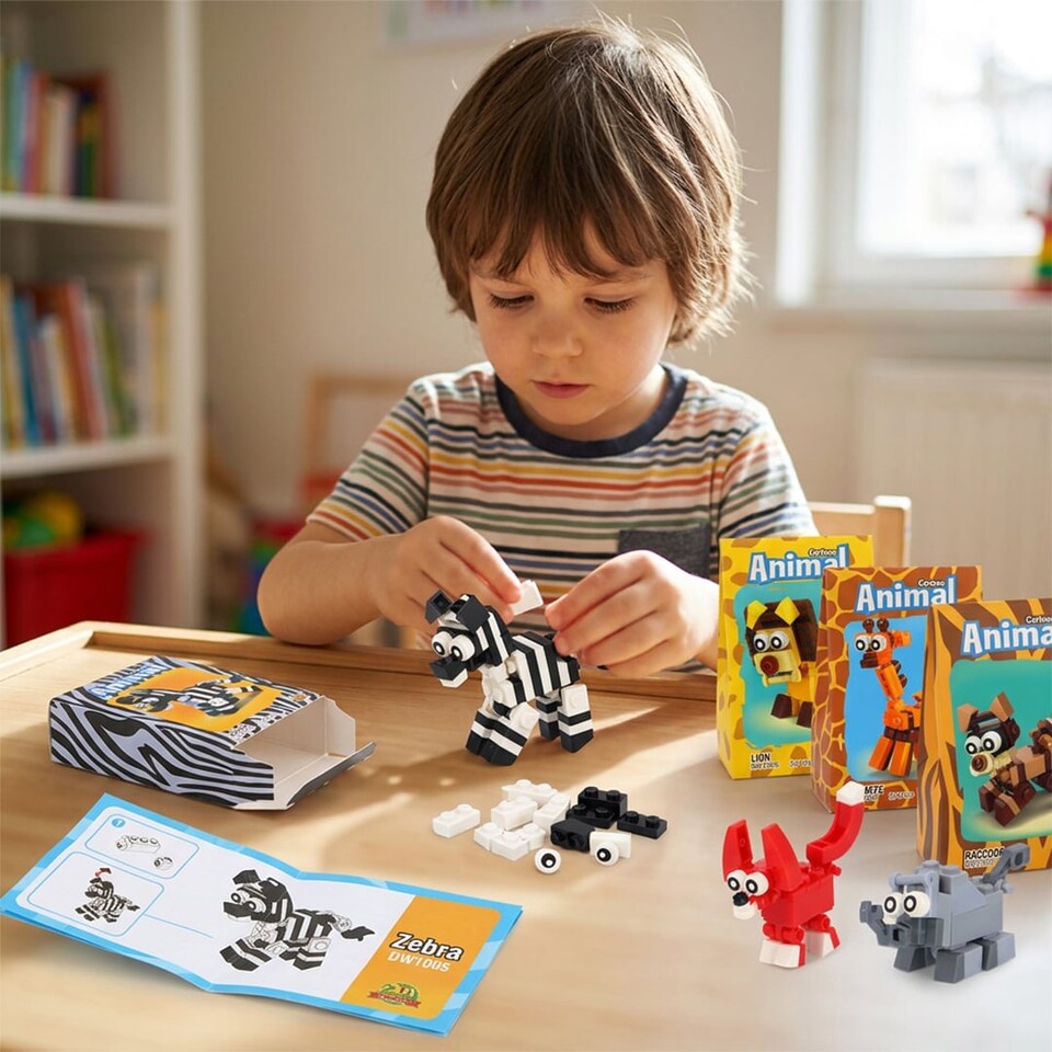 Animal Character Building Blocks Kit - Tesco Groceries