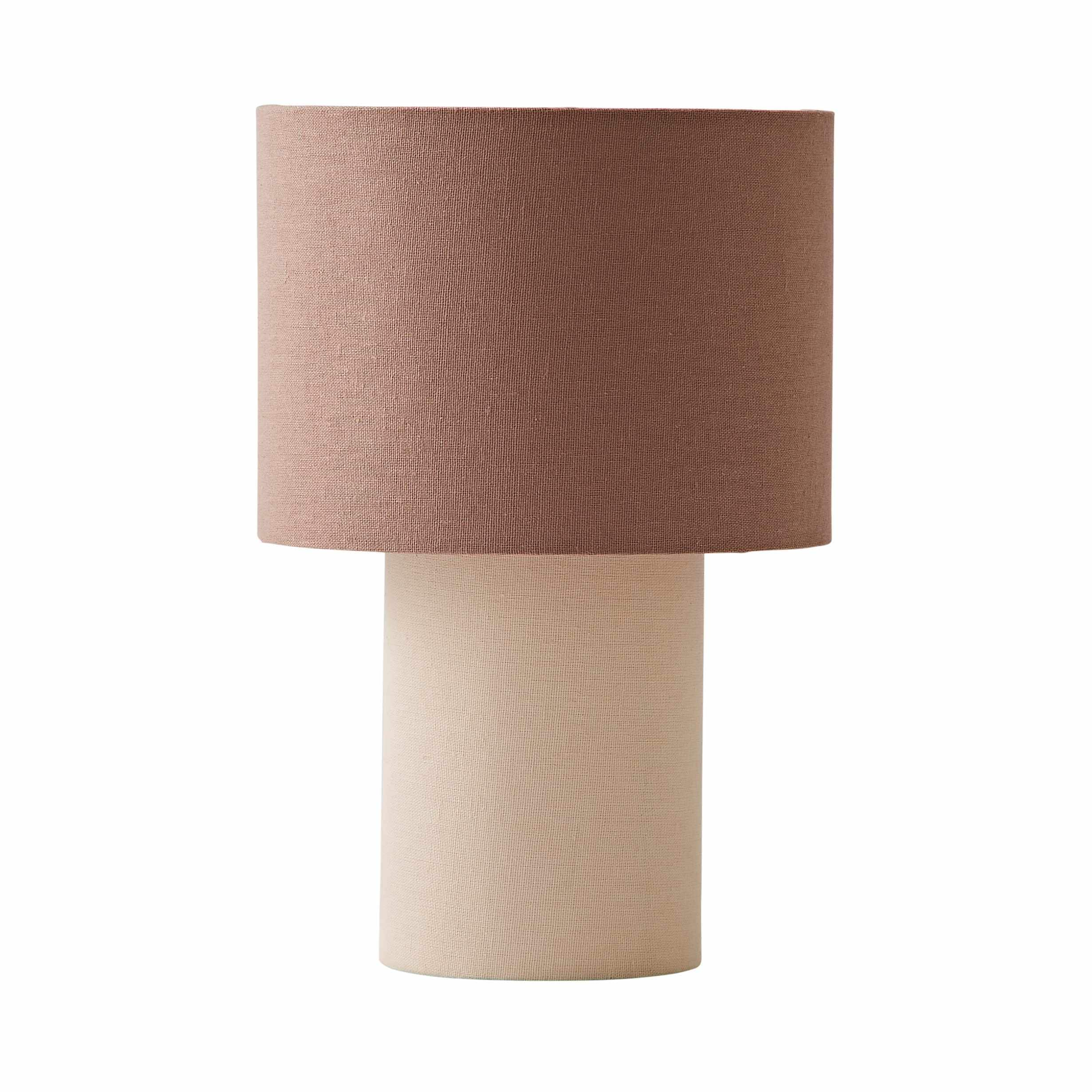 ValueLights Bobby Mocha Colour Clash Duo Fabric Table Lamp | Brown ...