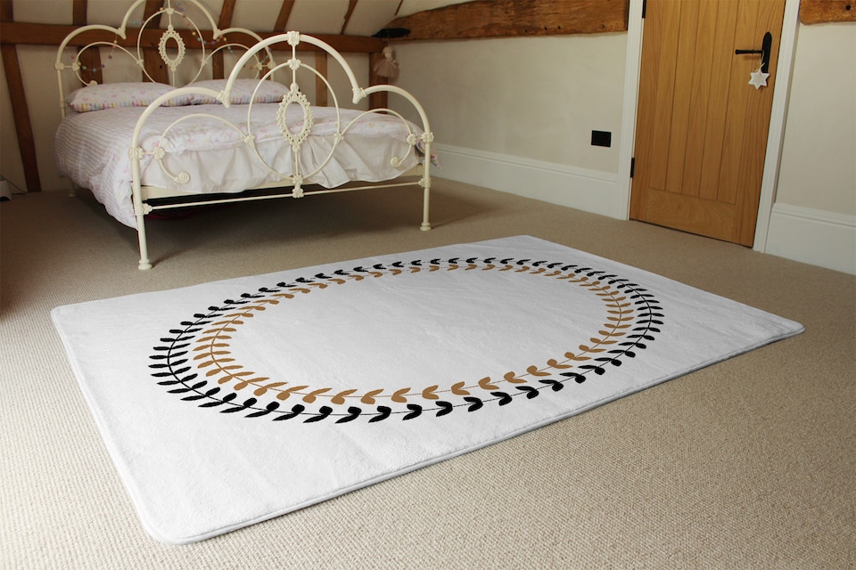 Greek Olive Tree Leaves Rug | Multi - Tesco Groceries