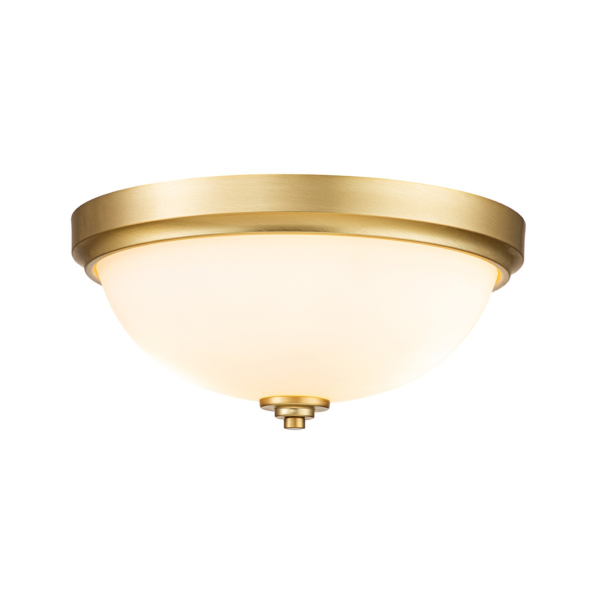 Feiss Malibu Bowl Semi Flush Ceiling Light Brushed Brass, IP44 - Tesco ...
