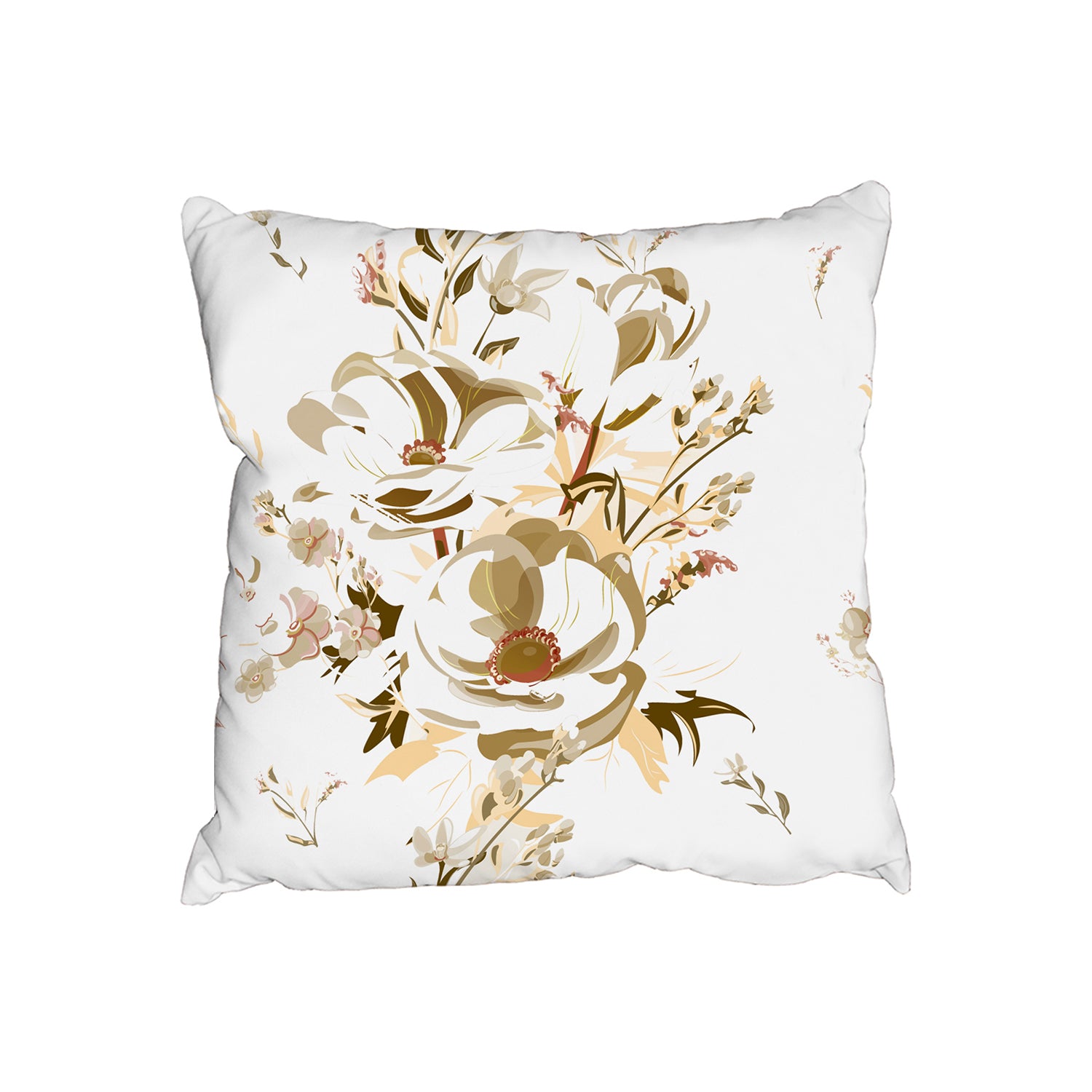 Cushions - Golden Flower Print (Cushion) | Multi - Tesco Groceries