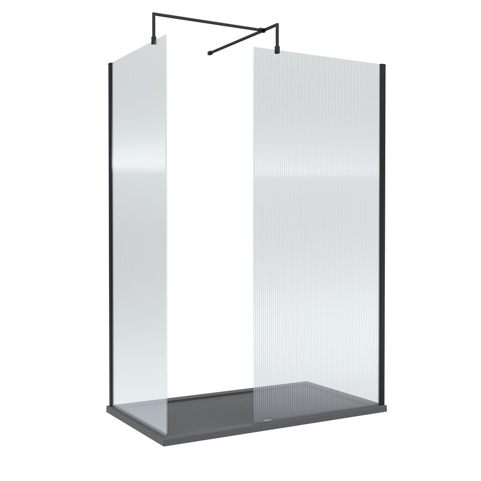 Balterley Fluted Glass Walk In Wetroom Screen with Profile and Shower ...