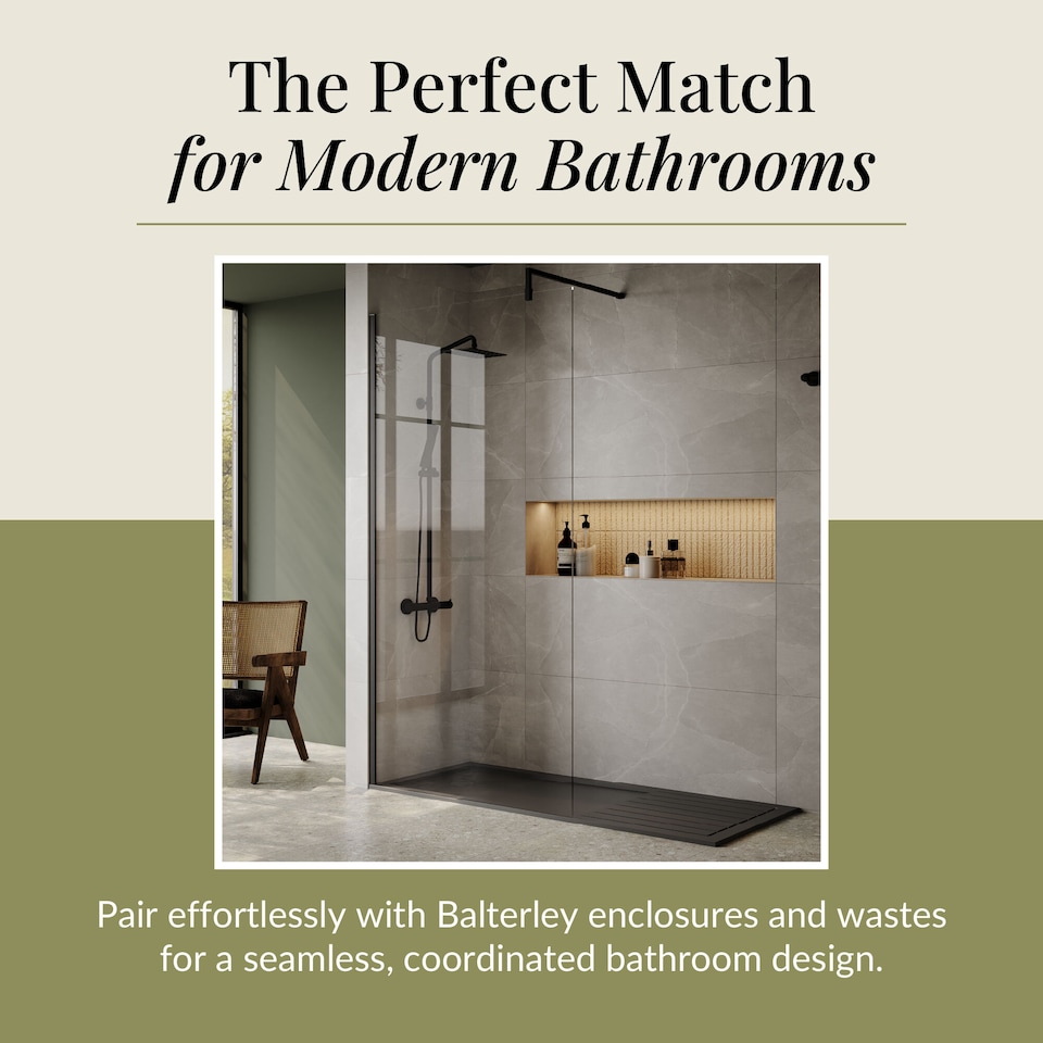 Premium Walk In Shower Tray Slate Grey 1700mm x 700mm | Grey | Slate ...