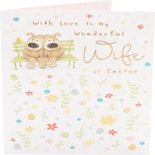 Boofles Sitting on Bench Wife Easter Card - Tesco Groceries