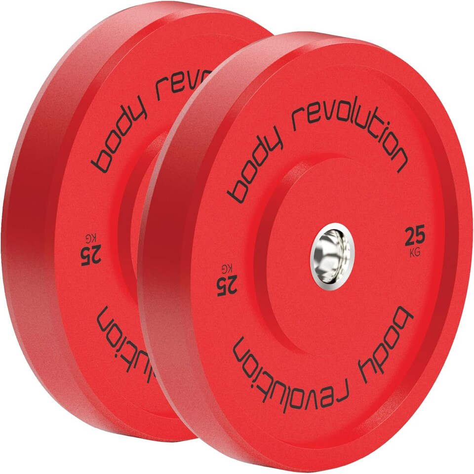 Body Revolution Olympic Bumper Plates Colour 25kg pair - Tesco Groceries