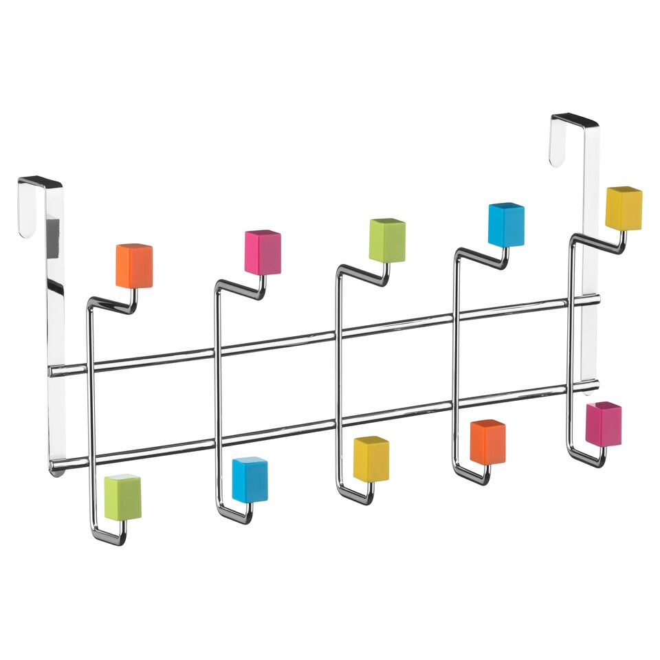 Multicoloured Cubes 10 Hook Over Door Hanger - Tesco Groceries