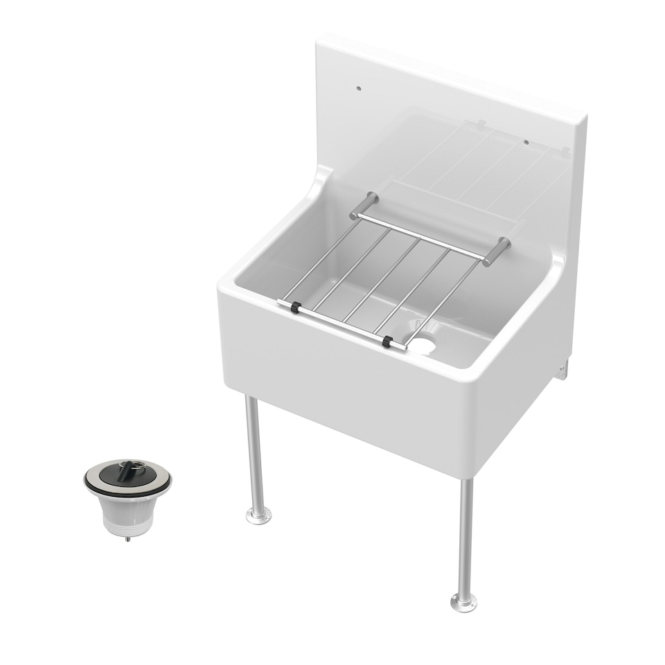 Balterley Traditional Fireclay Cleaner Sink with Waste and Legs | White ...