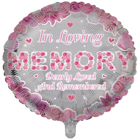 In Loving Memory Pink Round Remembrance Balloon - Tesco Groceries
