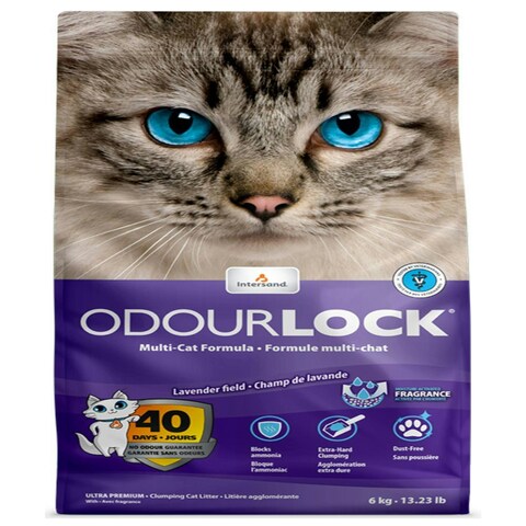 Intersand Odourlock Lavender Clumping Cat Litter 6kg - Tesco Groceries