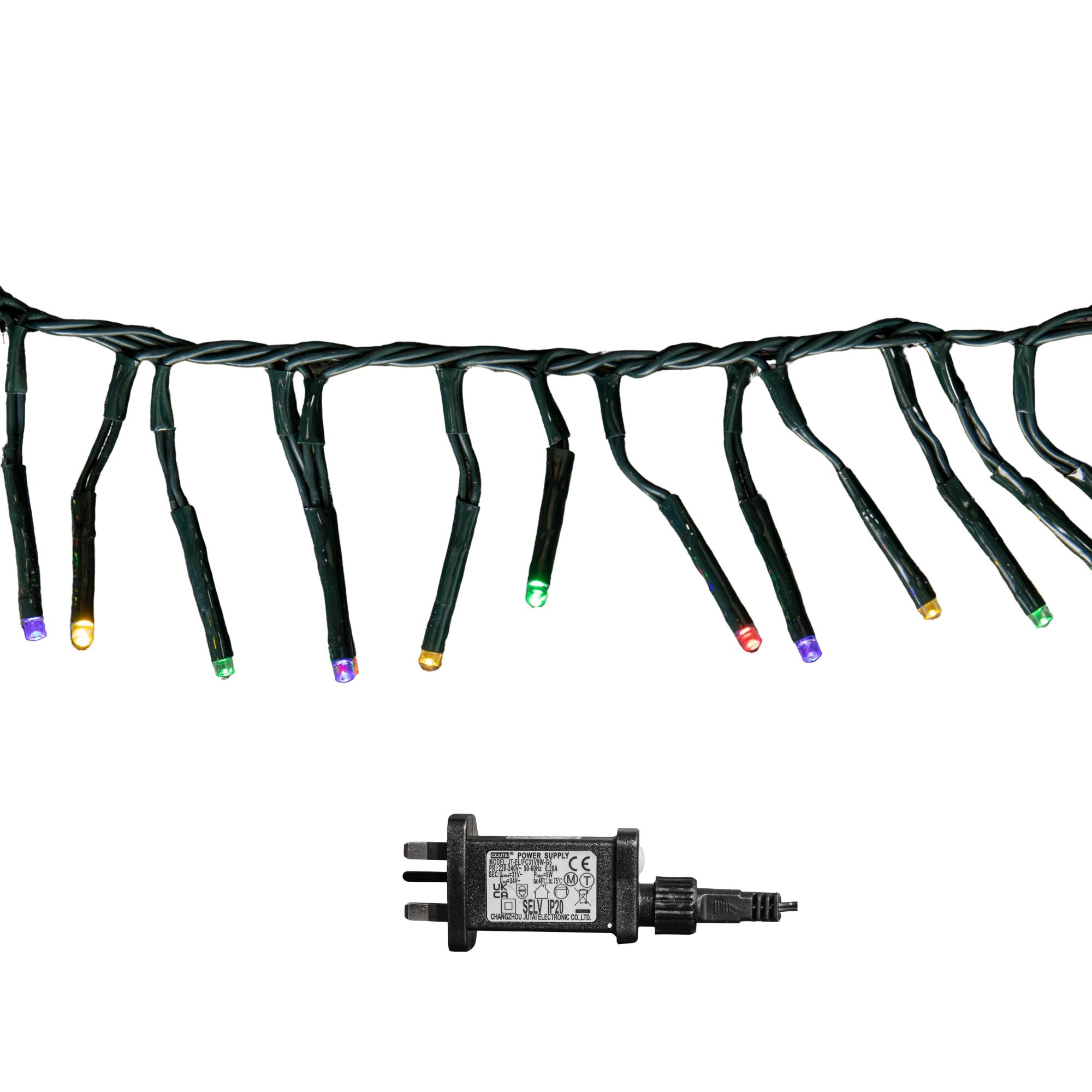 18.5m 1440 LED Christmas Cluster Multi-Action String Lights with Timer ...