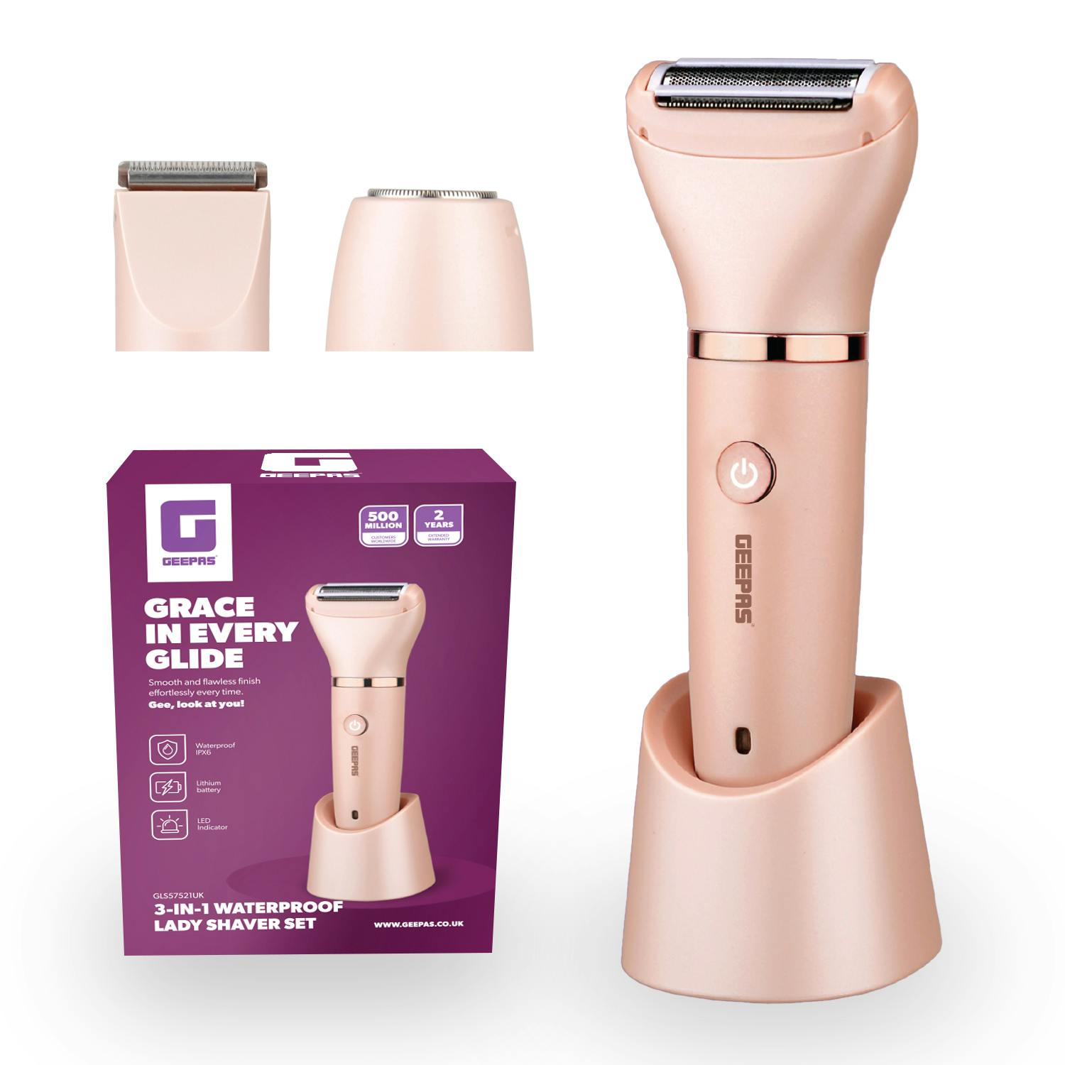 GEEPAS 3-in-1 Waterproof Lady Shaver Set - Tesco Groceries