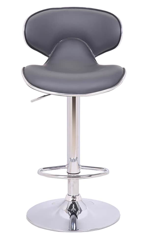 Carcaso Breakfast Bar Stool, Single, Adjustable Swivel Gas Lift, Chrome ...