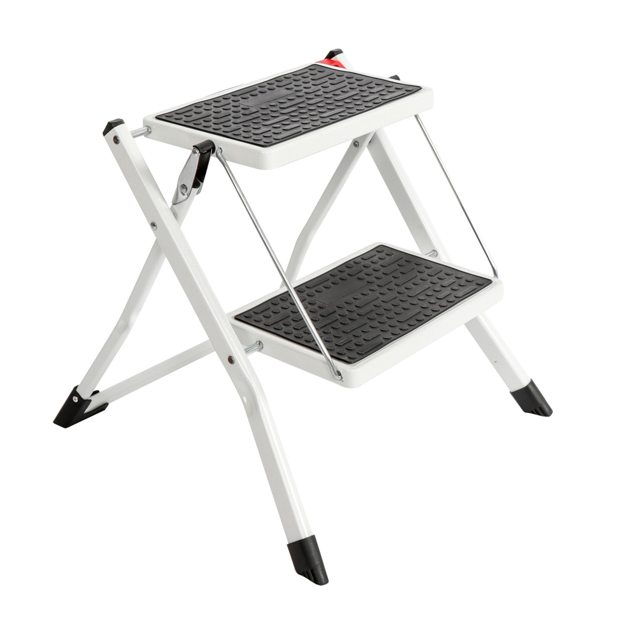 Foldable 2 Step Ladder Stepladder Non Slip Tread Safety Steel Portable ...