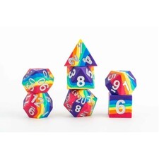 16mm Pride Sharp Edge Silicone Rubber Poly Dice Set - Rainbow Flag ...