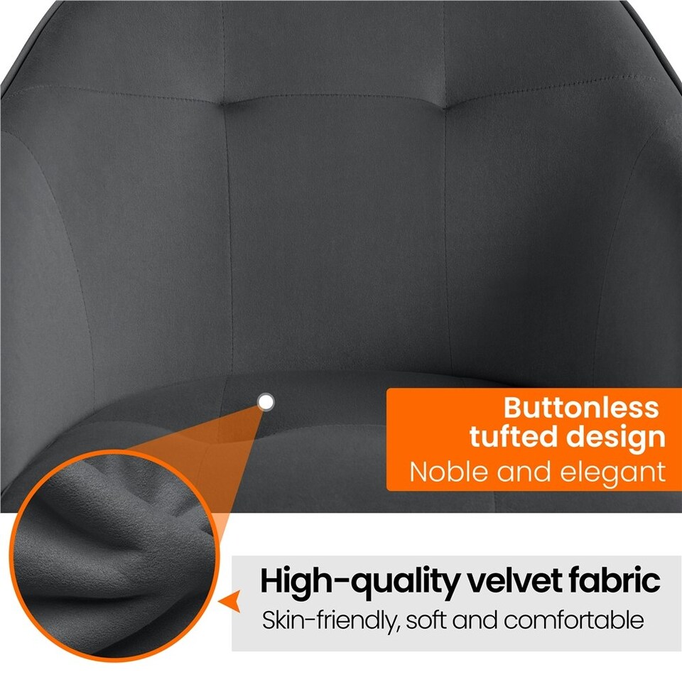 Yaheetech Soft Height Adjustable 360° Swivel Computer Chair - Tesco ...