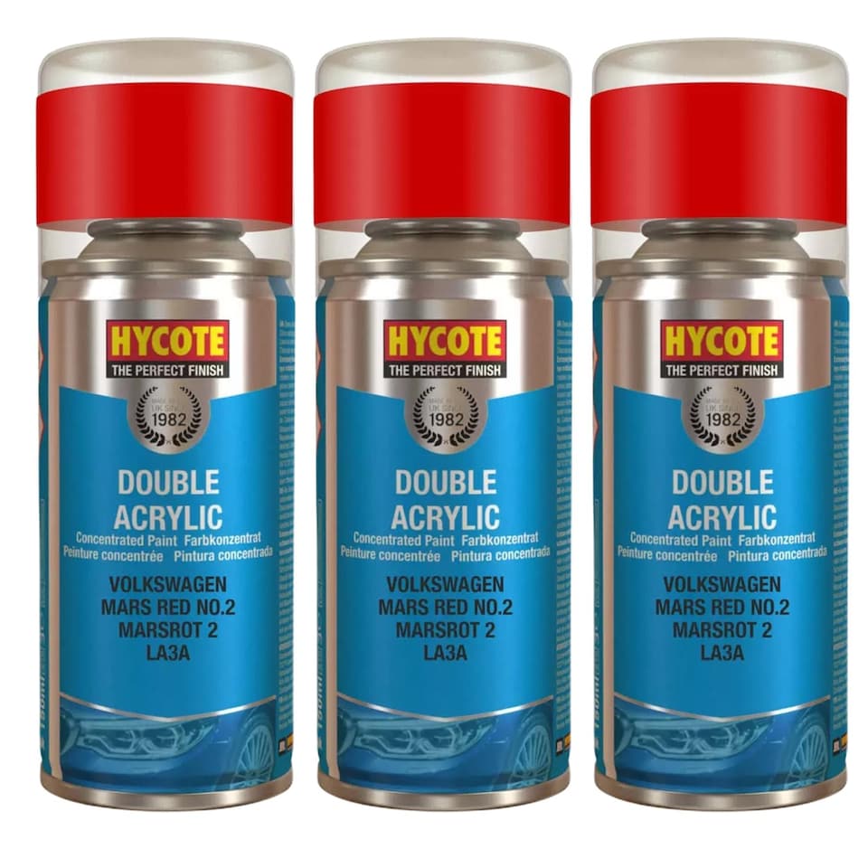 Hycote Colour Spray Paint XDVW504 Volkswagen Mars Red No.2 150ml x3 ...