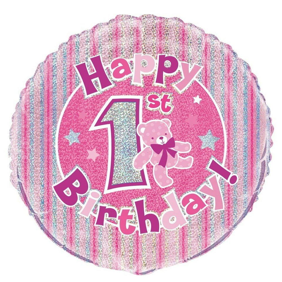 Unique Party Prism 1st Birthday Foil Balloon - Pink - One Size - Tesco ...