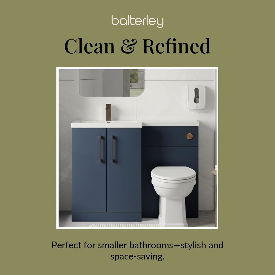 Balterley Left-Hand Bathroom Vanity and WC Unit Combination with Basin ...