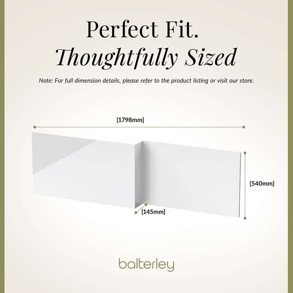 1800mm Waterproof Square Shower Bath Front Panel - Gloss White - Tesco ...